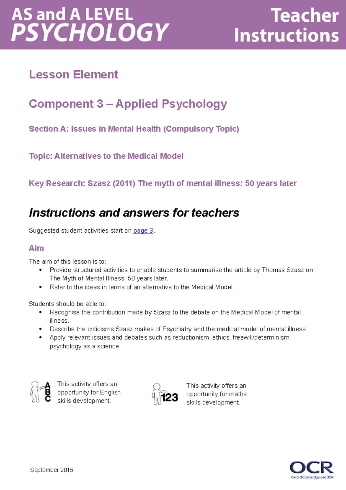267750-Szasz-Lesson-Mental-Health-Teacher-Guide-and-Activities - Studocu