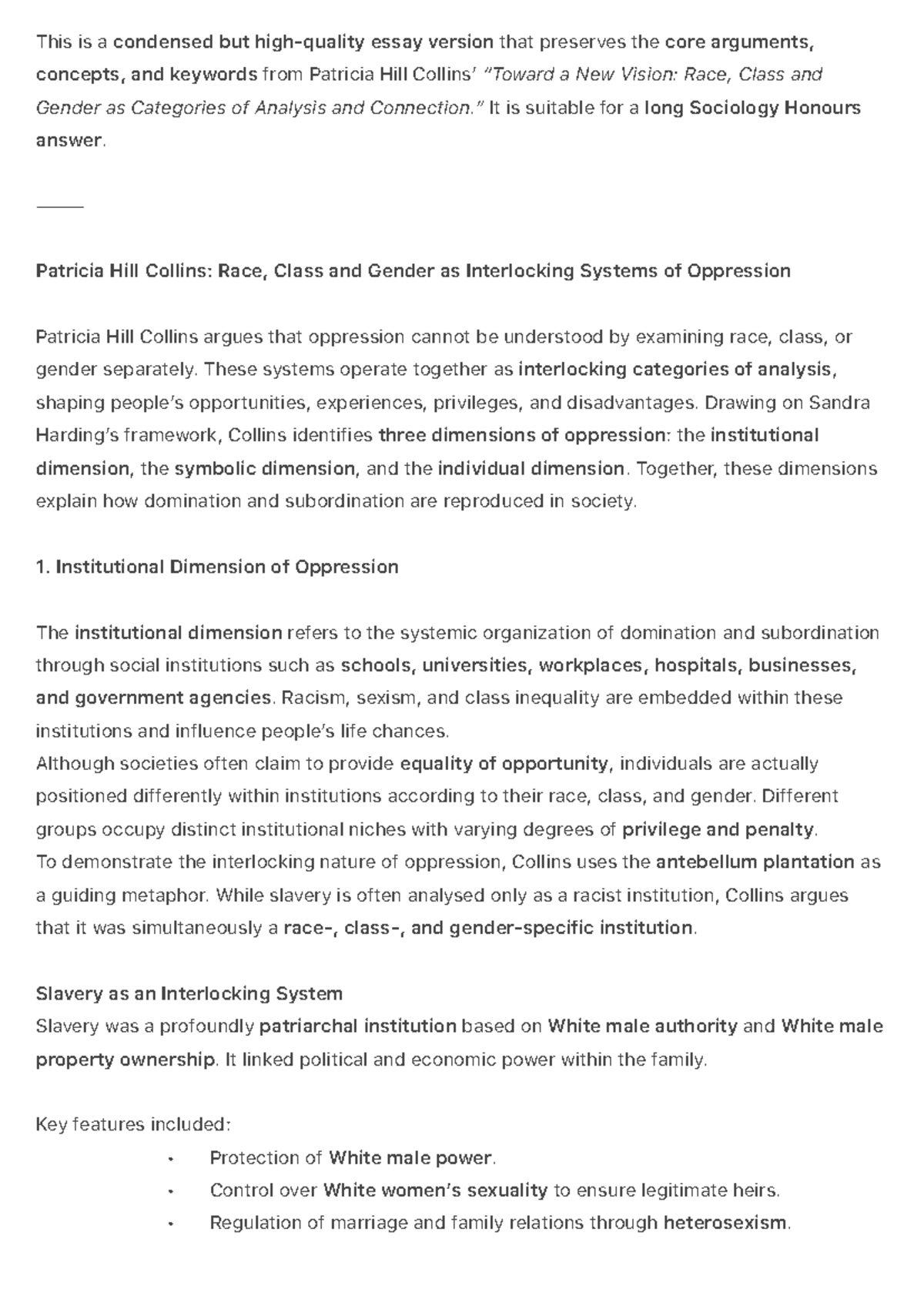 Patricia Hill Collins: Race, Class & Gender Analysis for Sociology ...
