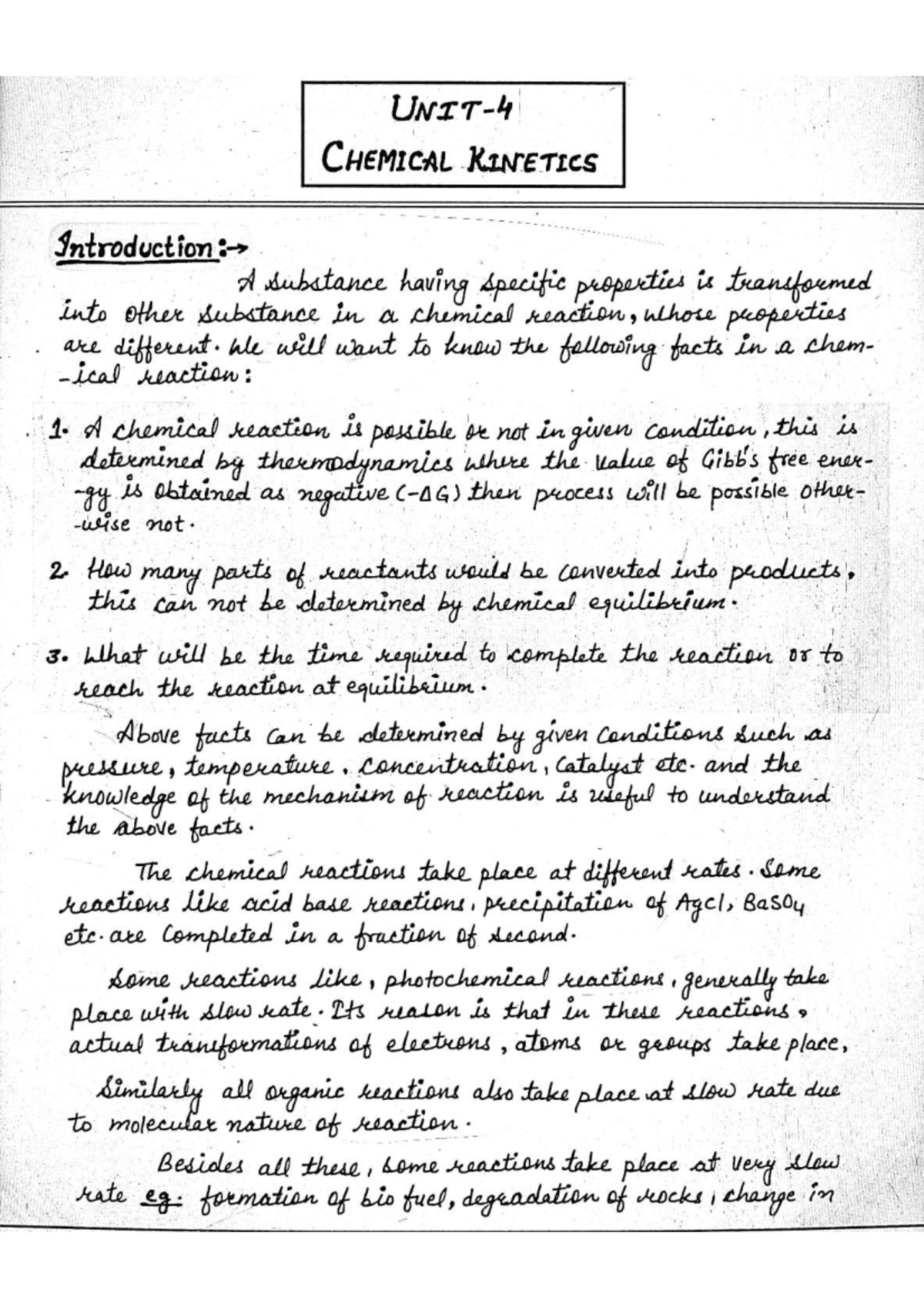 Chemical Kinetics Notes: Understanding Reaction Rates and Mechanisms ...