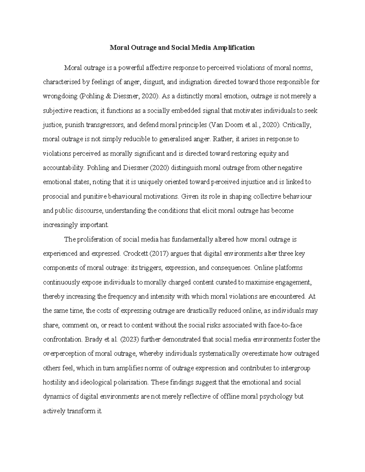 Moral Outrage & Social Media Amplification: Group Experiment Insights ...