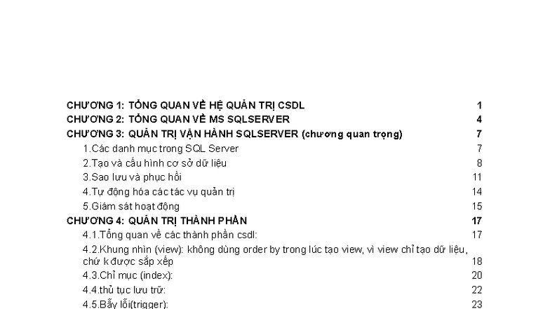Tổng Quan Về Hệ Quản Trị CSDL MS SQLSERVER - Chương 1 Đến Chương 4 ...