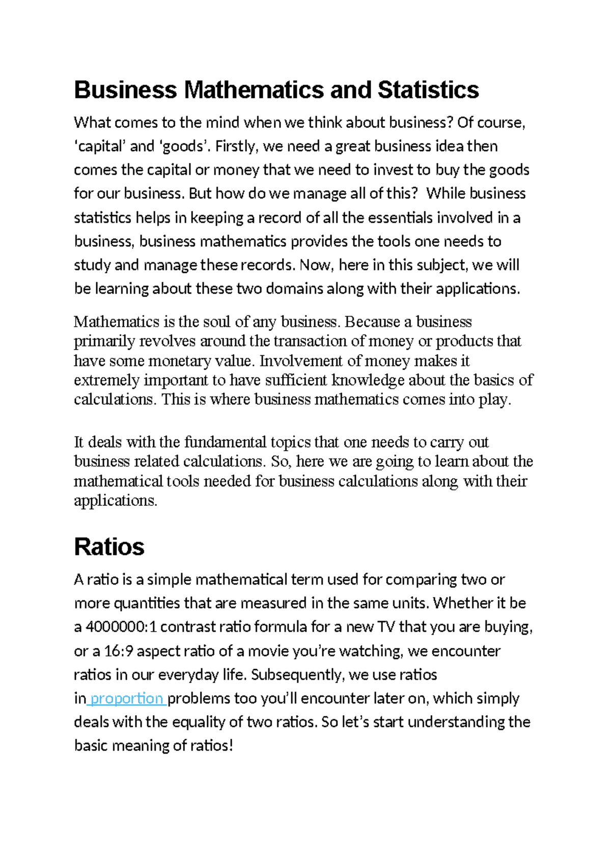 Business Mathematics and Statistics: Key Concepts and Applications ...