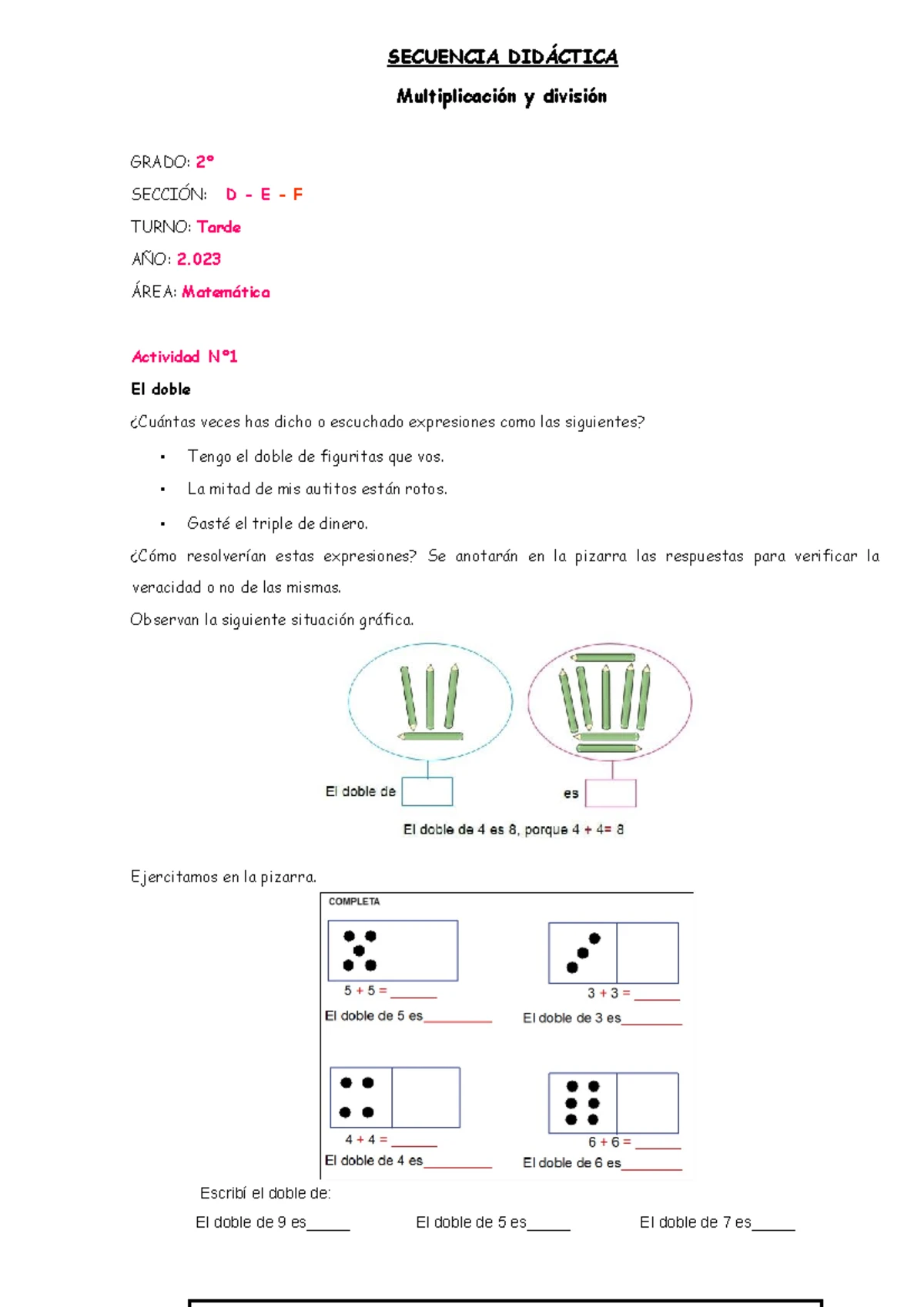 Secuencia DIDÁct. multiplica y division 2 Grado - SECUENCIA DIDÁCTICA: Multiplicación y división ...