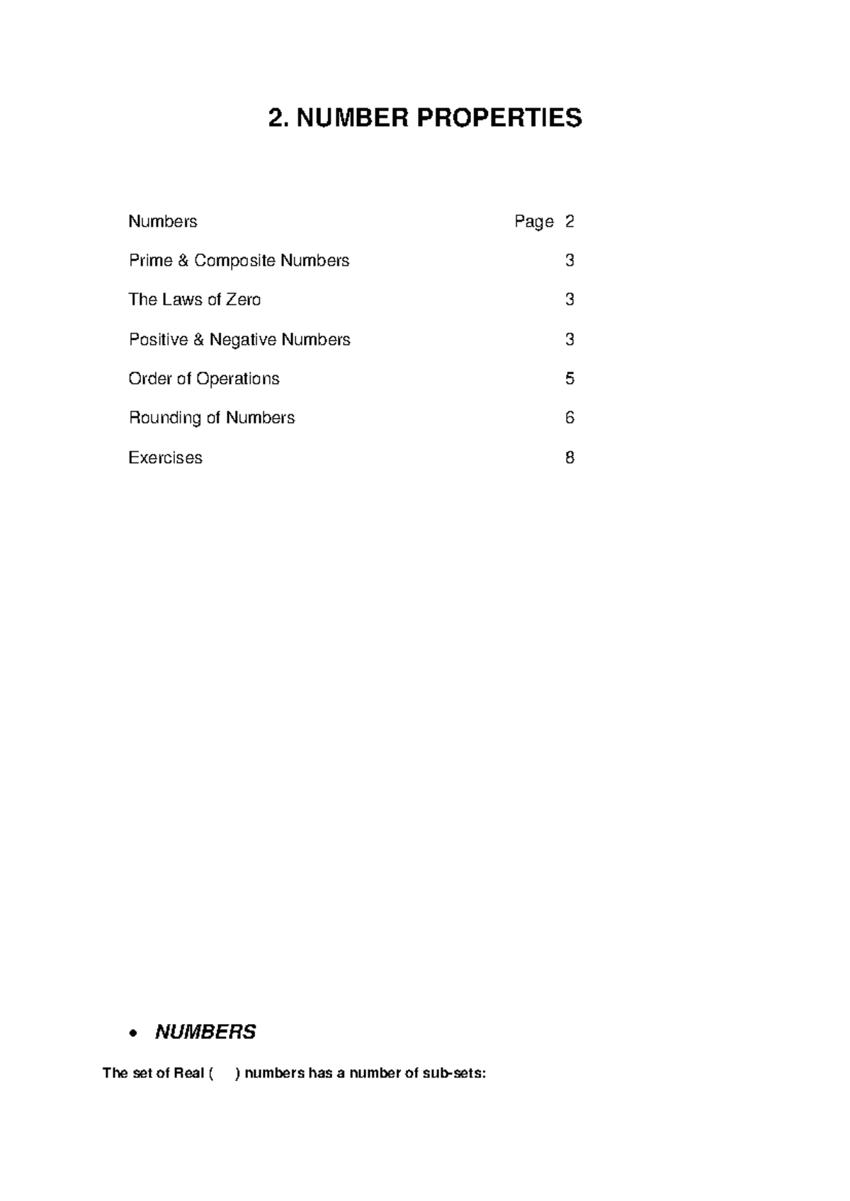 Number Properties (Course Code: MATH101) - Study Guide - Studocu