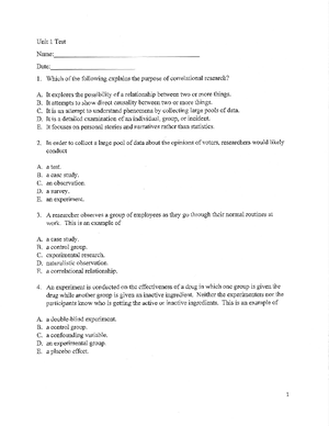 Unit 3 Test Review - AP Stats Practice Materials and Questions - Studocu