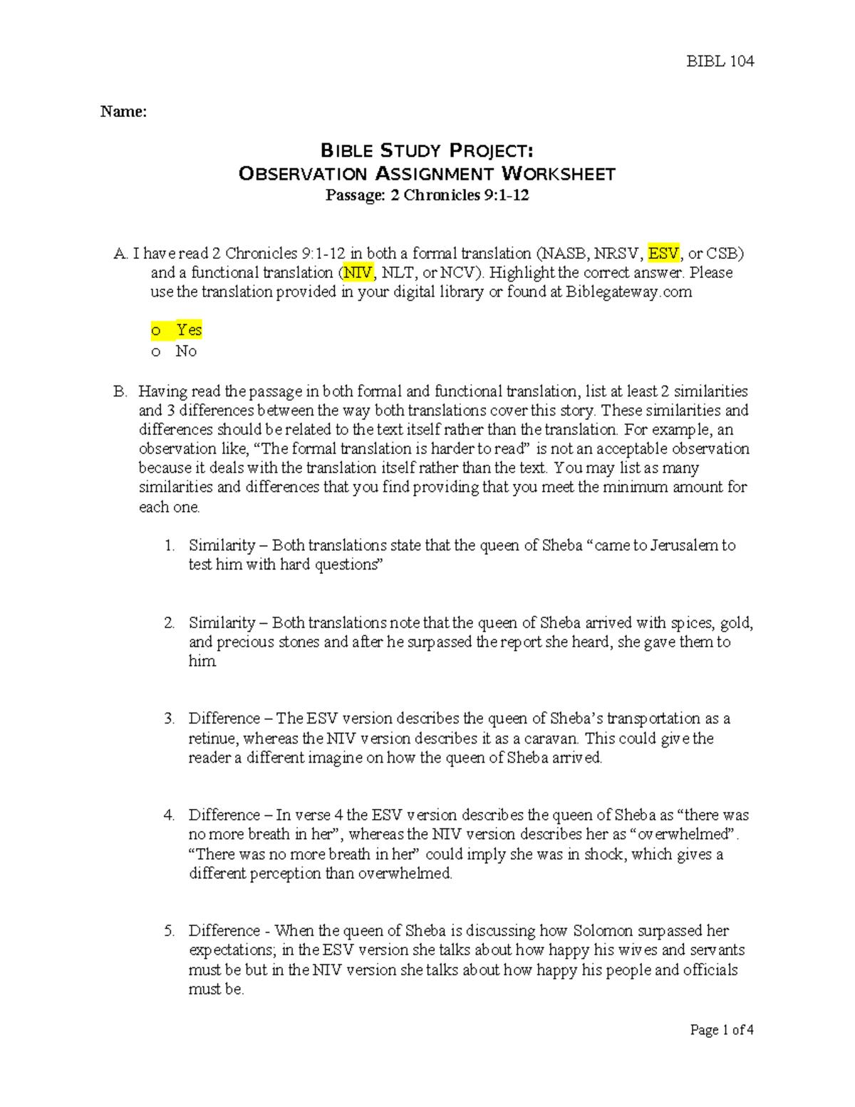 BIBL 104 Bible Study Project: Observation Assignment on 2 Chronicles ...