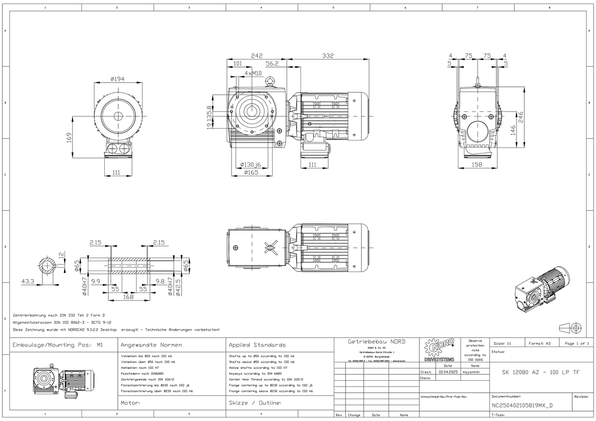 Motor outline according to ISD standards and DIN specifications - Studocu
