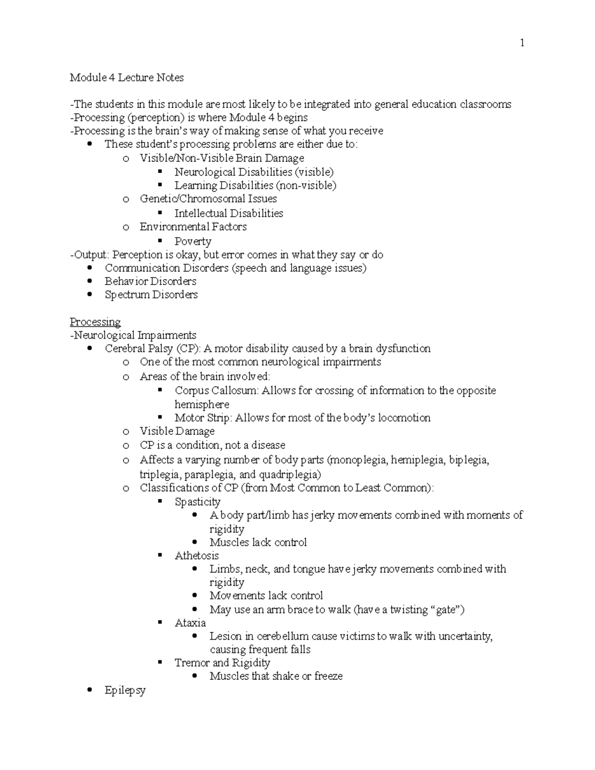 EDU 101 Module 4 Lecture Notes: Understanding Processing and ...