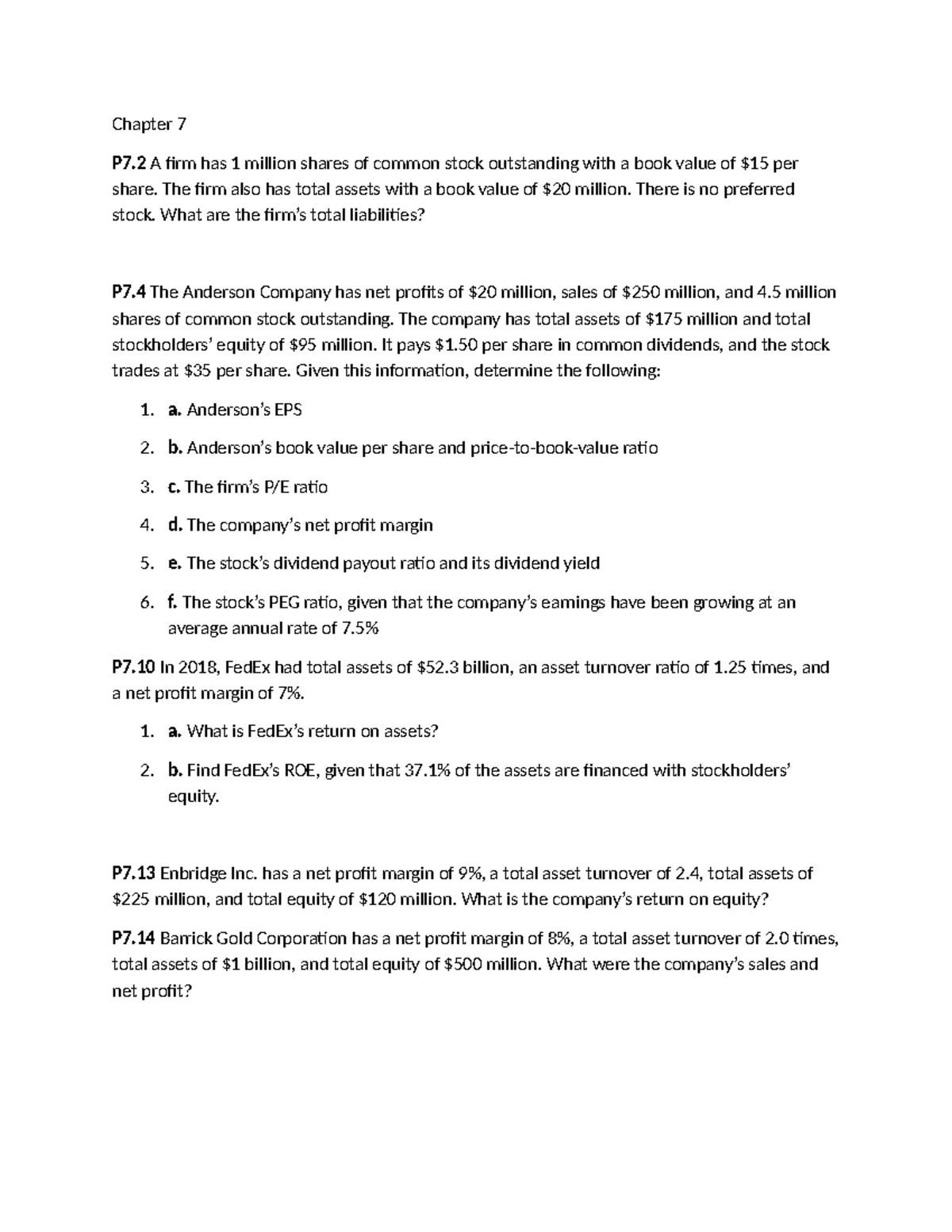 Chapter 7 & 8 - In-Class Activities for Finance (FIN 101) - Studocu