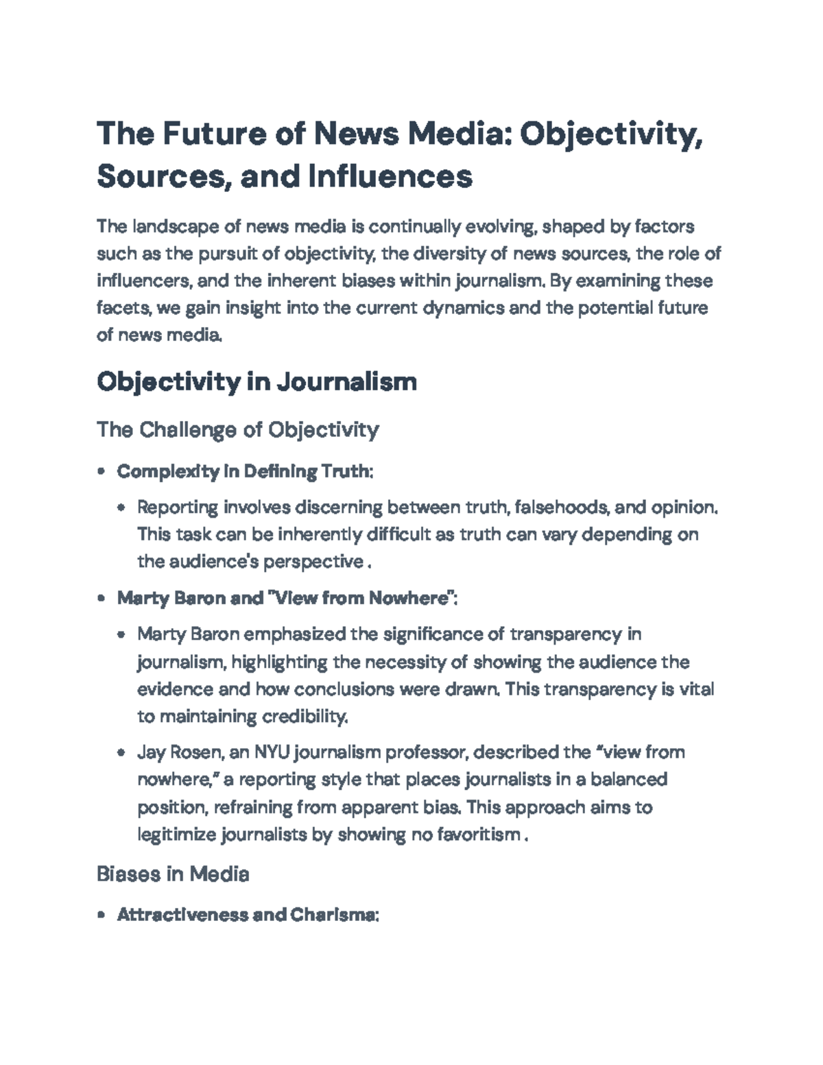 The Future of News Media: Objectivity, Bias, and Influencer Impact ...