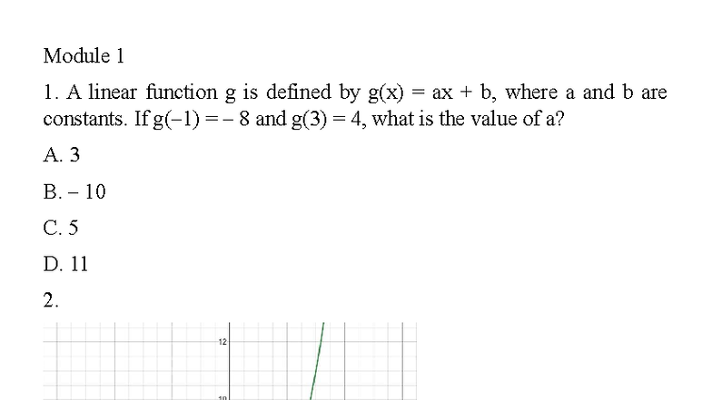 V2 - 10 - SAT Math Module 1 & 2 Practice Questions - Studocu