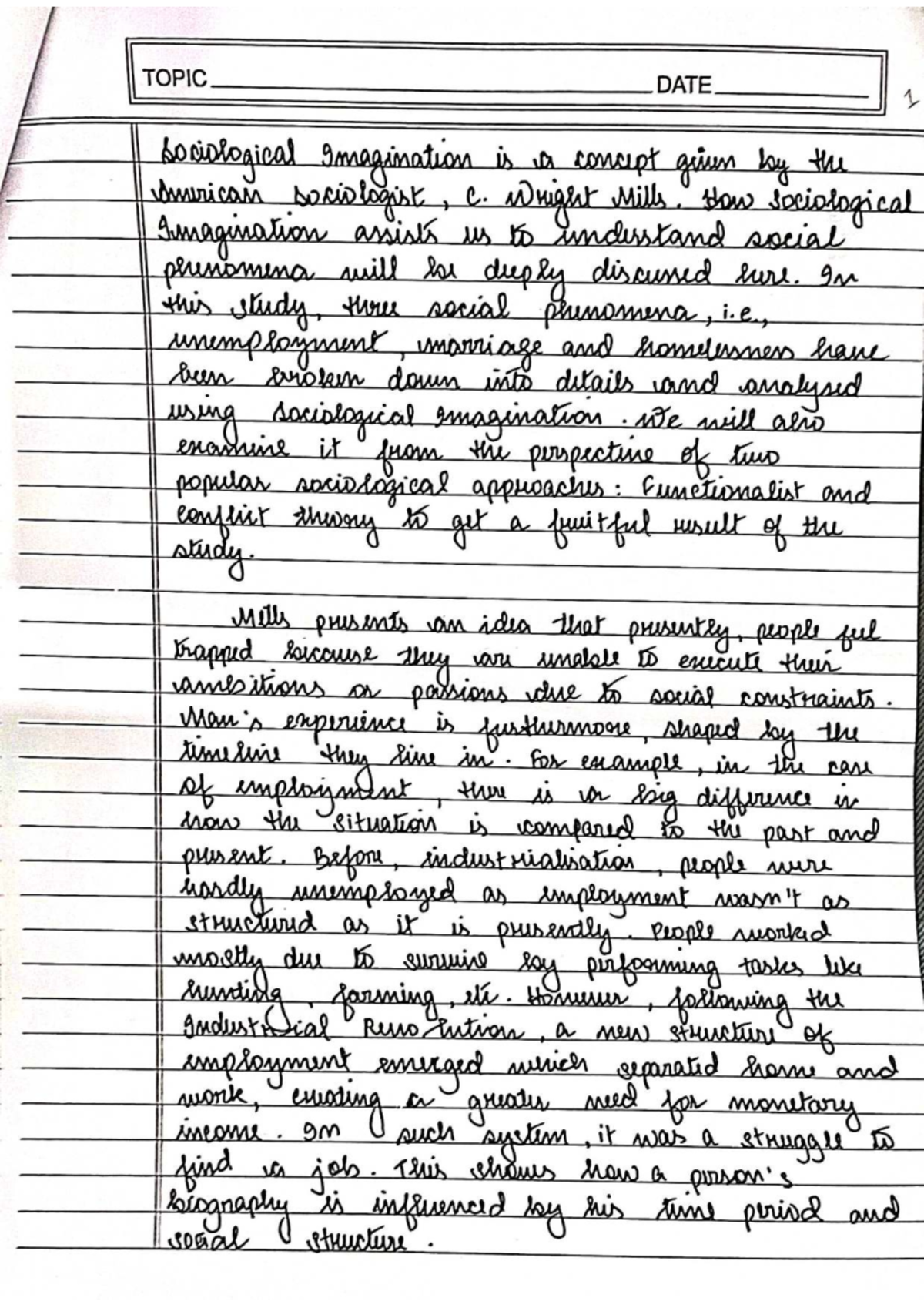 Sociological Imagination: Analyzing Social Phenomena and Theories - Studocu