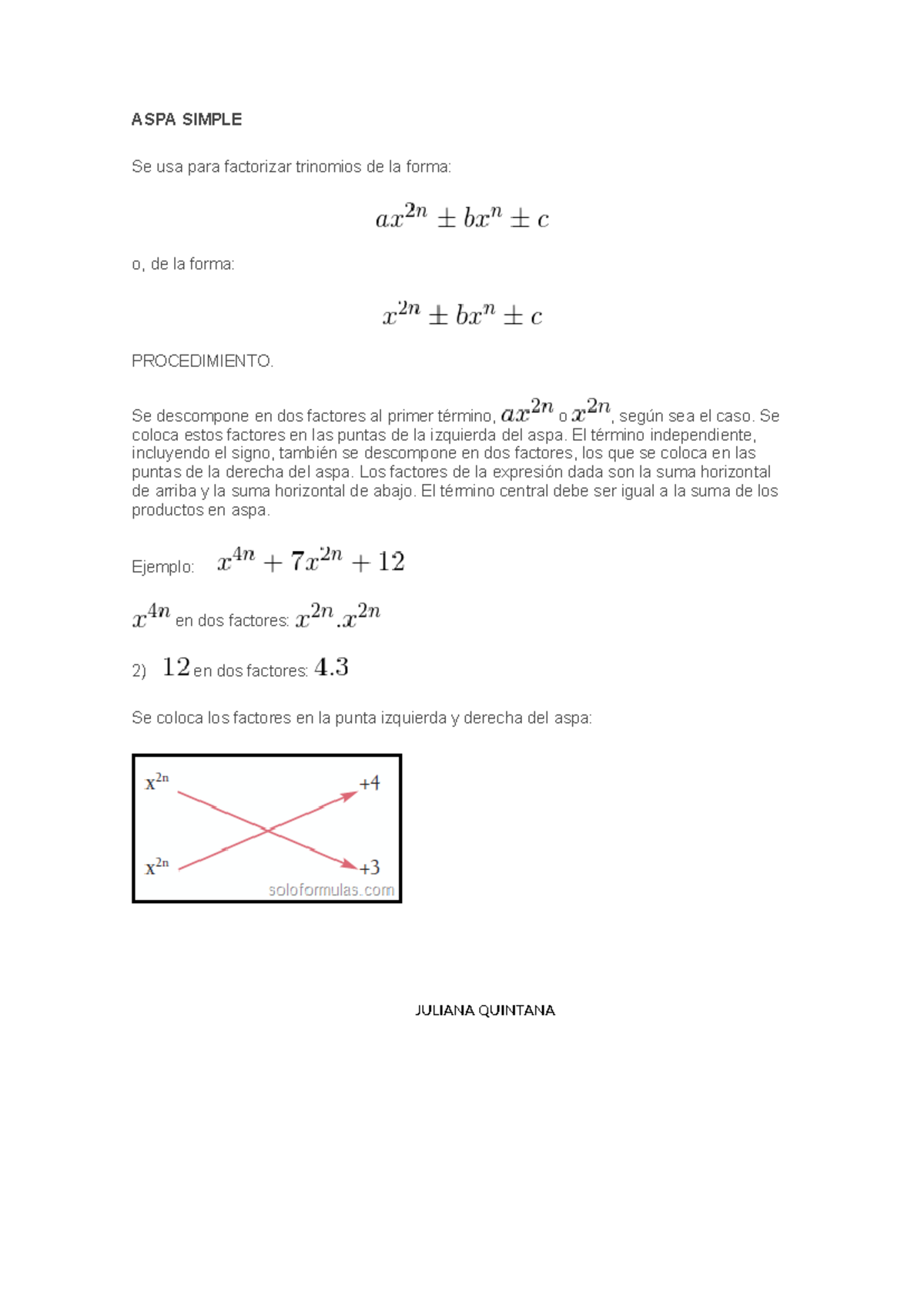ASPA Simple: Método para Factorizar Trinomios - Ejemplos y ...