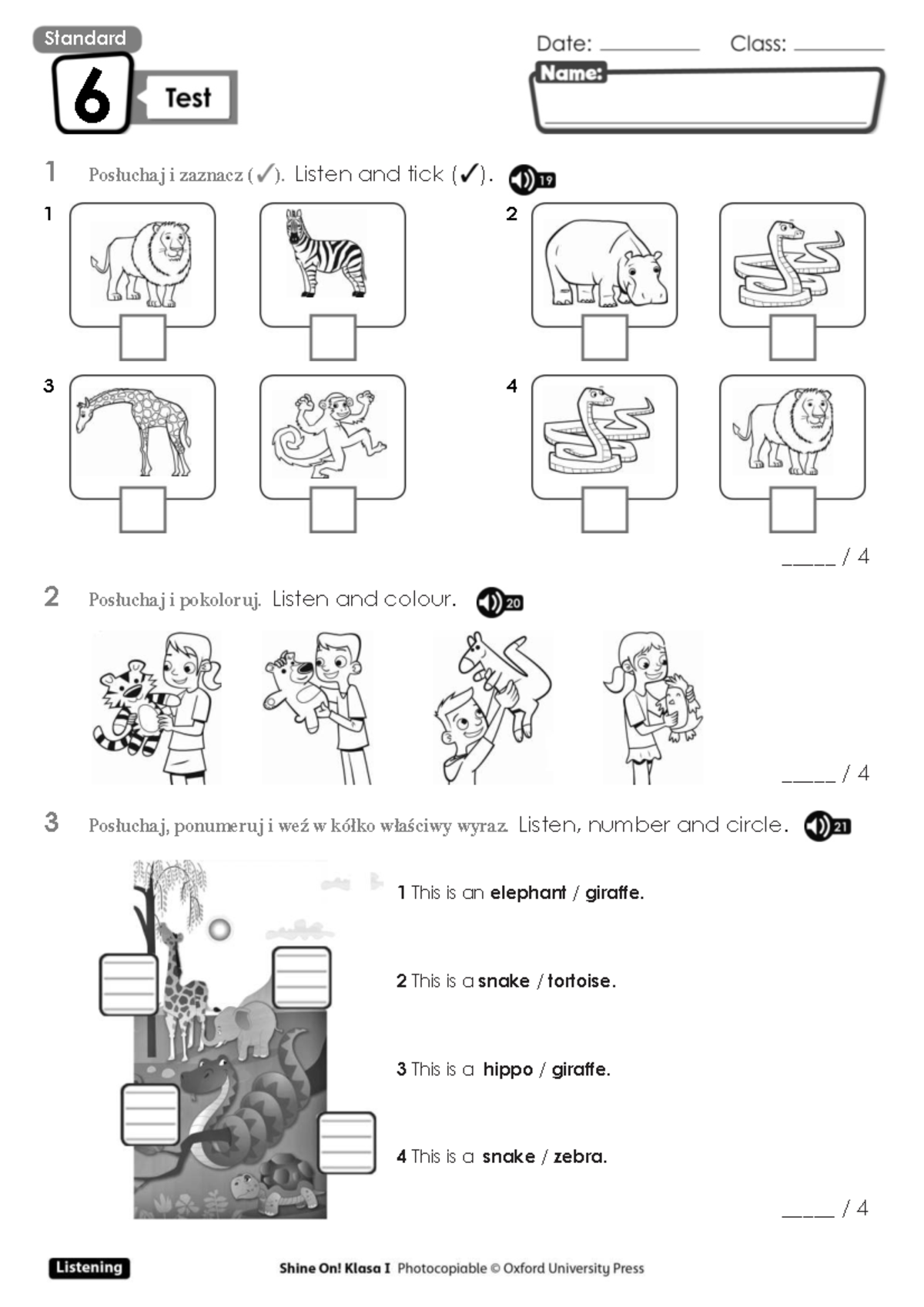 20 SO 1 U6 Test: Listening Comprehension Activities - Studocu