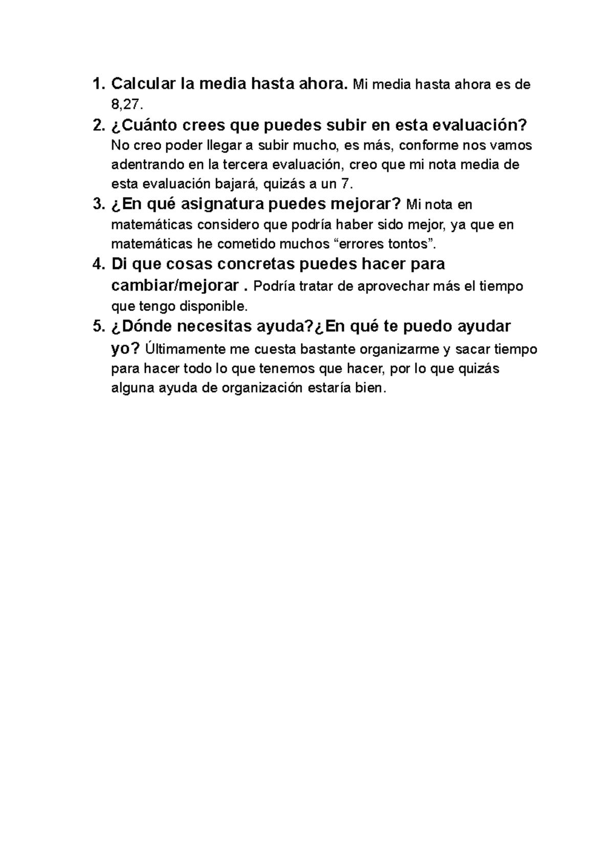 Tarea Tutoría: Reflexiones sobre mi Progreso Académico - Studocu