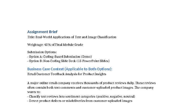Text and Image Classification Assignment (Final) - Studocu