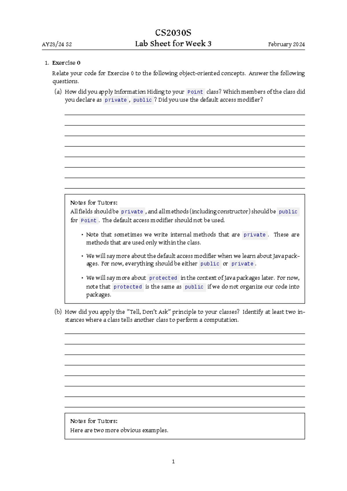 Lab3-notes - Lab Sheet 3 - AY23/24 S CS2030S Lab Sheet for Week 3 ...