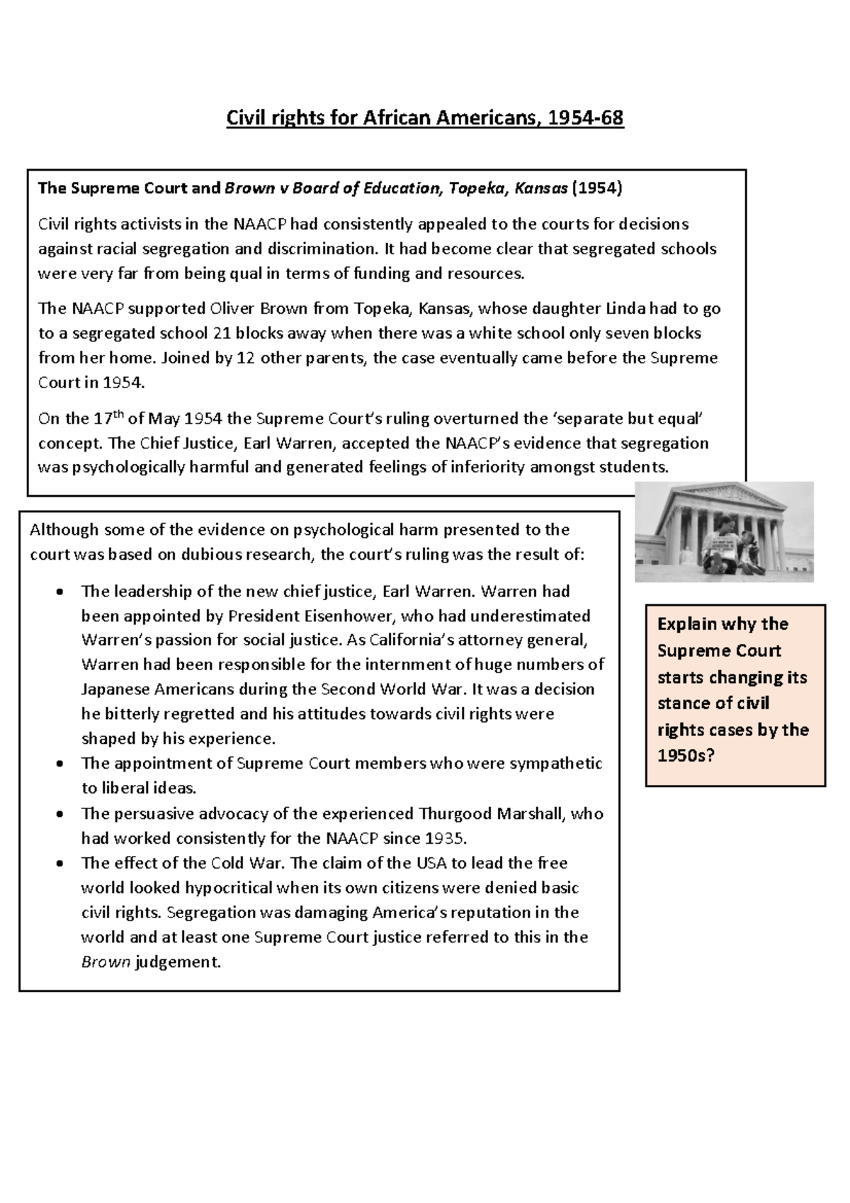 Year 13 TSC V Brown: The Impact of Brown v. Board on Civil Rights - Studocu