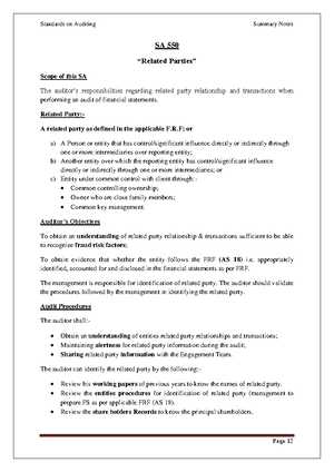 SA 501-“Audit Evidence – Specific Considerations for Selected Items ...