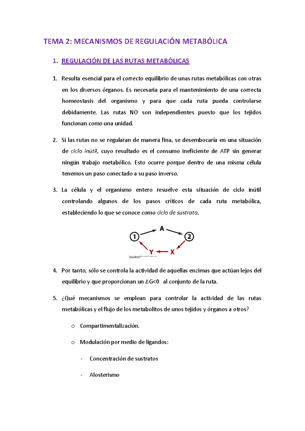 Tema 2: Mecanismos de Regulación Metabólica en Bioquímica (BIO 101 ...