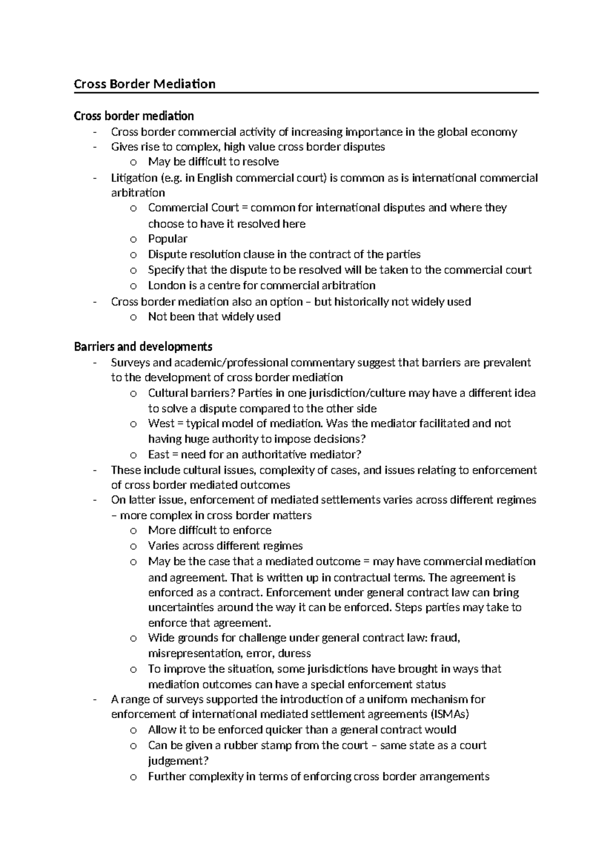 Cross Border Mediation: Challenges and Developments in Dispute ...