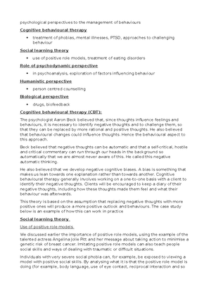 [Solved] Explain how professionals use psychological perspectives ...