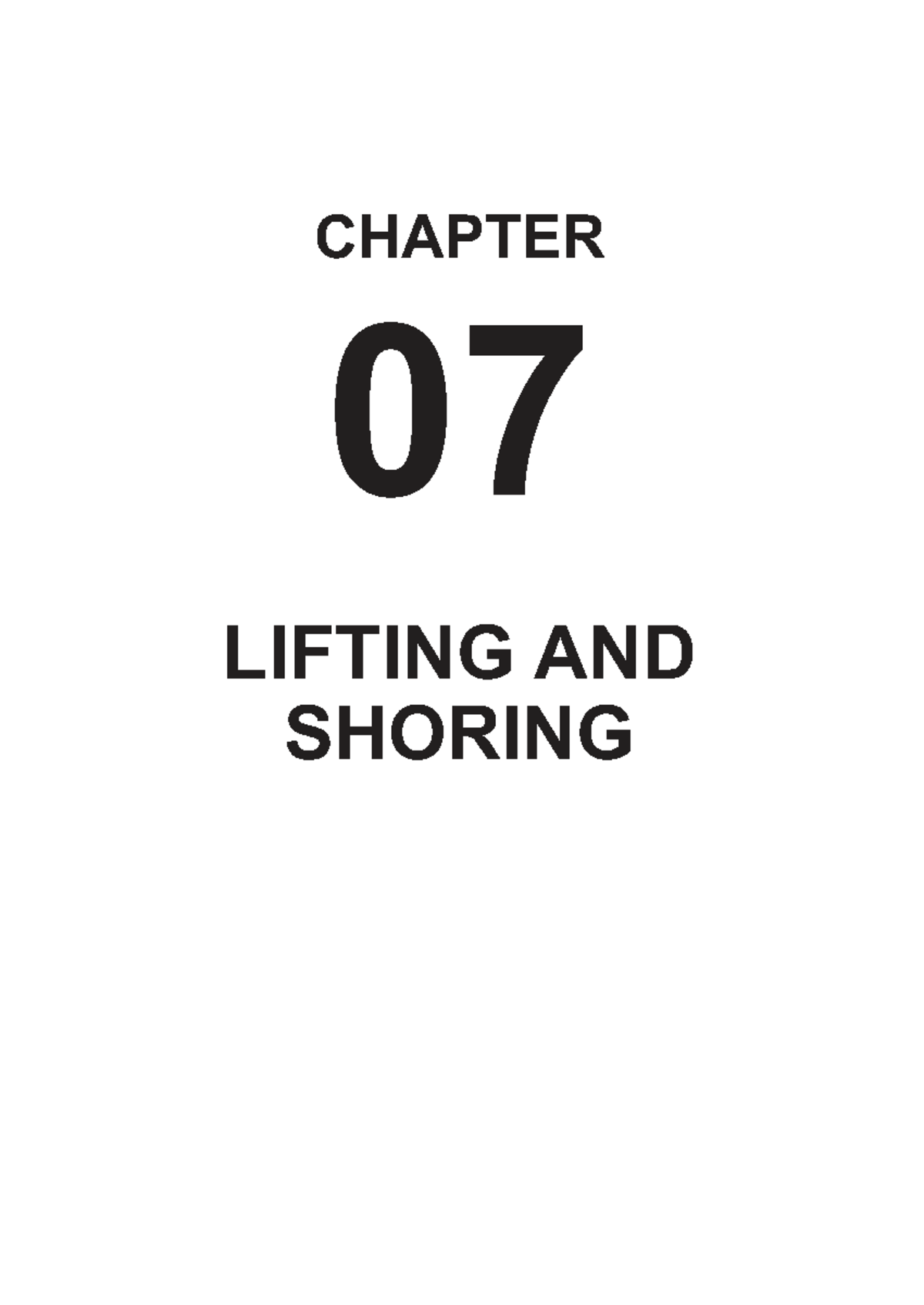 CHAPTER 07: LIFTING AND SHORING IN AIRCRAFT MAINTENANCE MANUAL - Studocu