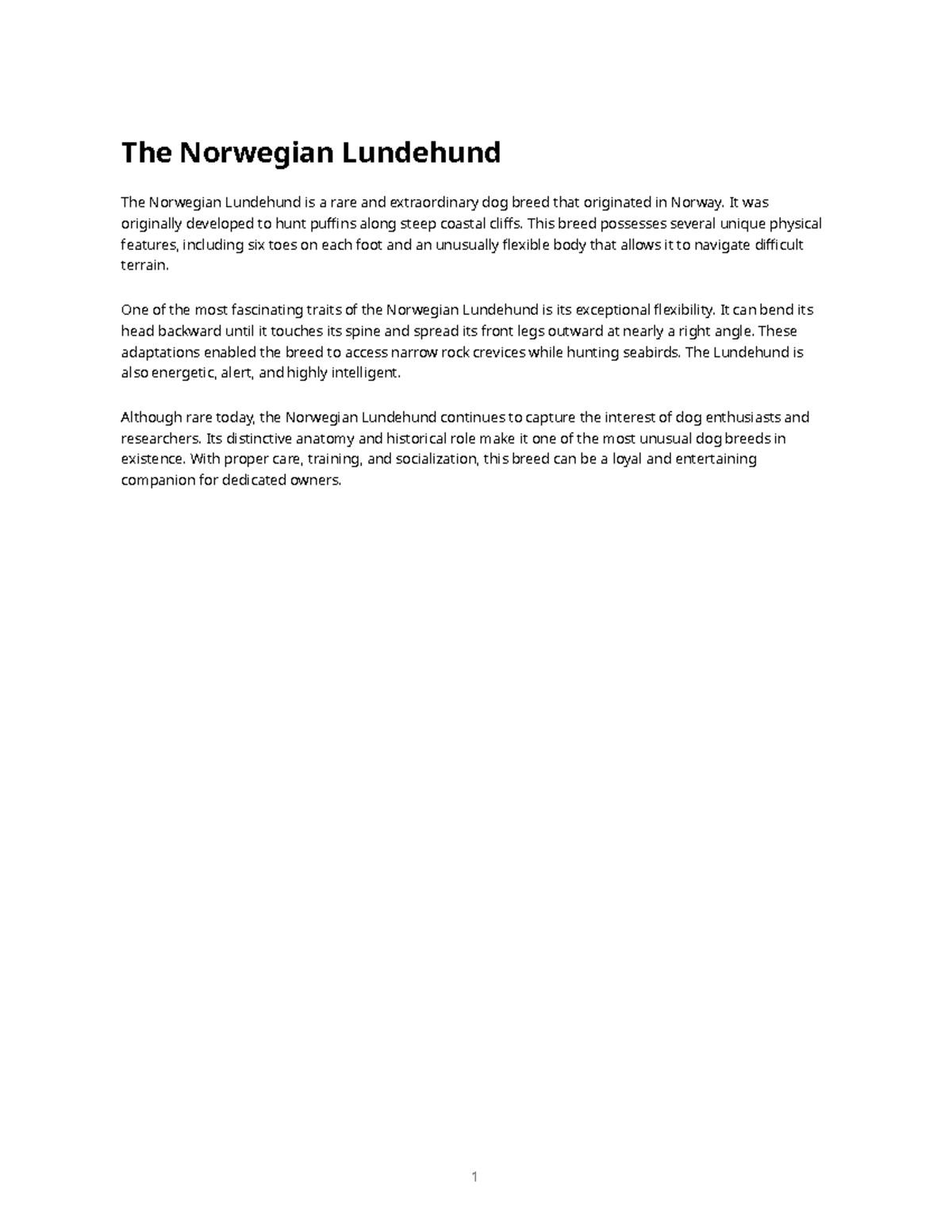 The Norwegian Lundehund: Unique Traits & History of a Rare Breed - Studocu