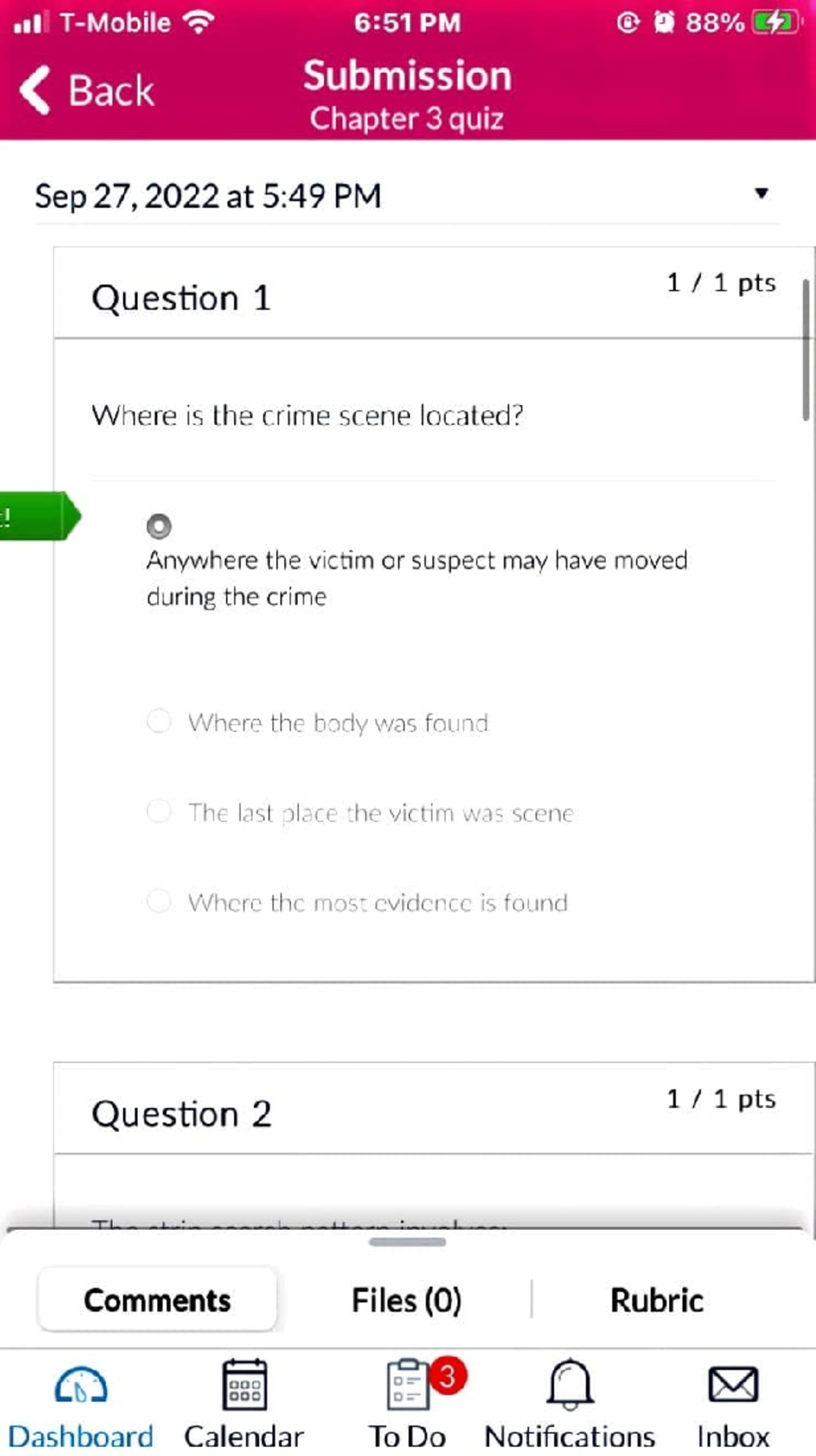 Quiz 3 - Crime Scene Investigation Questions from Chapter 3 - Studocu