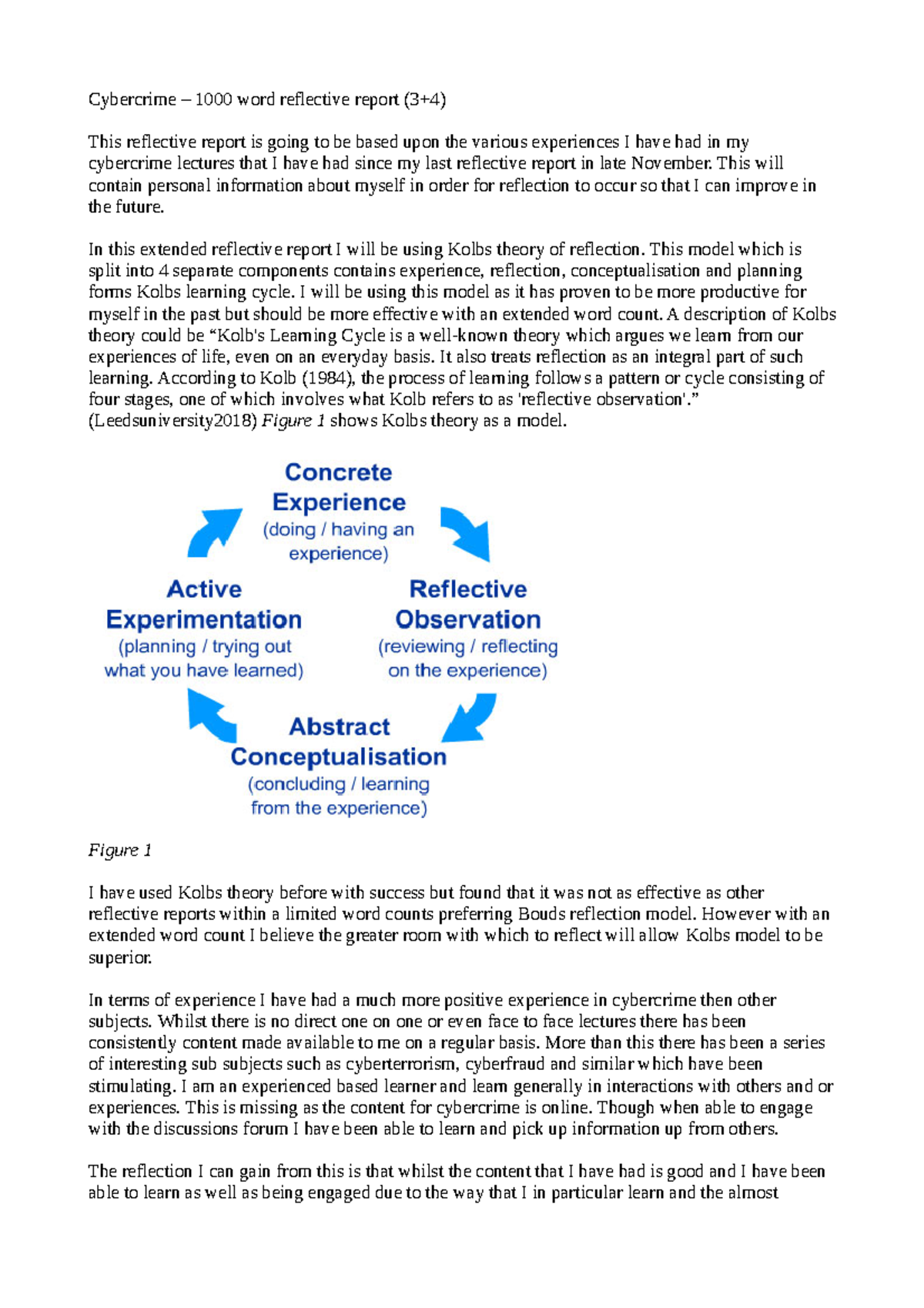 Cybercrime assignment 4, 1000 words - Cybercrime – 1000 word reflective ...
