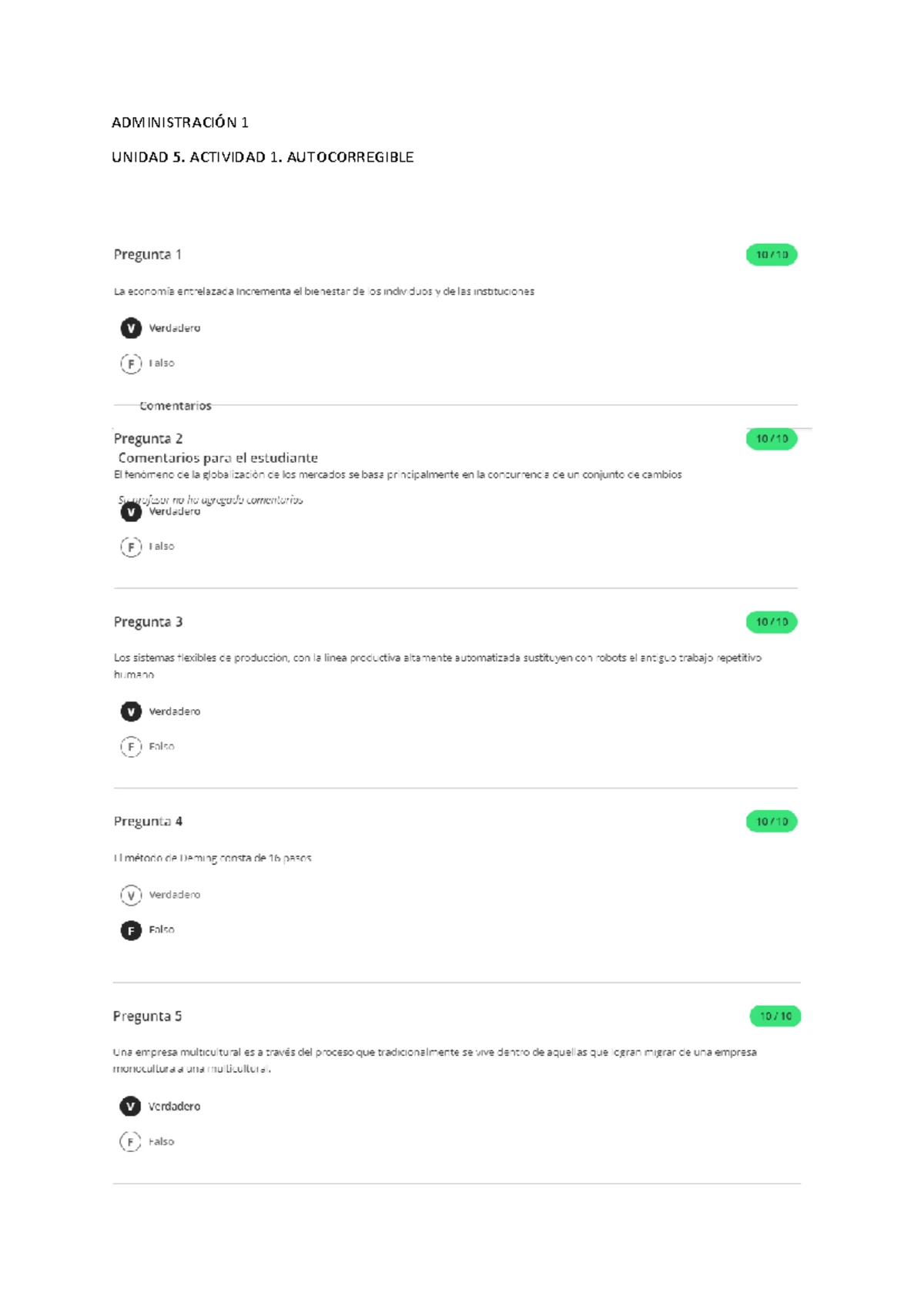 Unidad 5. Actividad 1. Autocorregible - x Unidad 5. Actividad 1 ...
