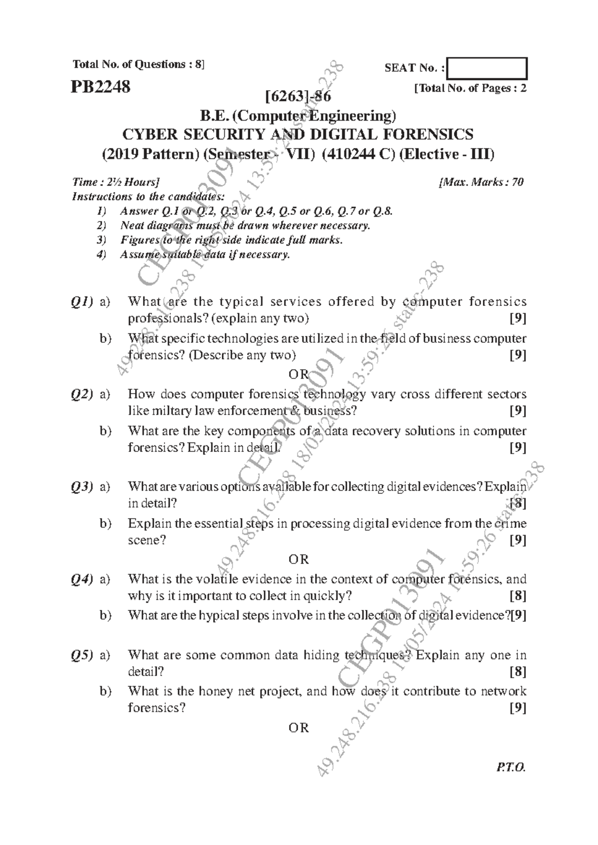 PB2248 C - May Jun 2024 Cyber Security & Digital Forensics Exam - Studocu
