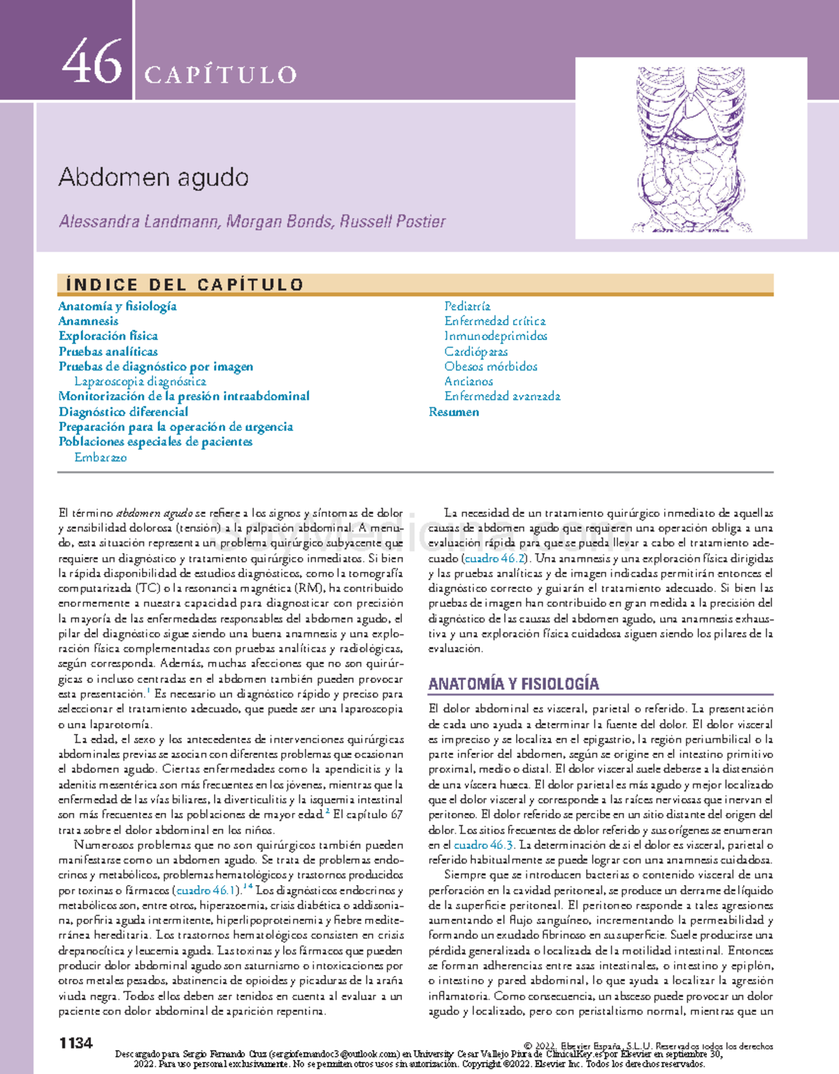 Capítulo 46: Abdomen Agudo en Sabiston (1134) - Diagnóstico y ...