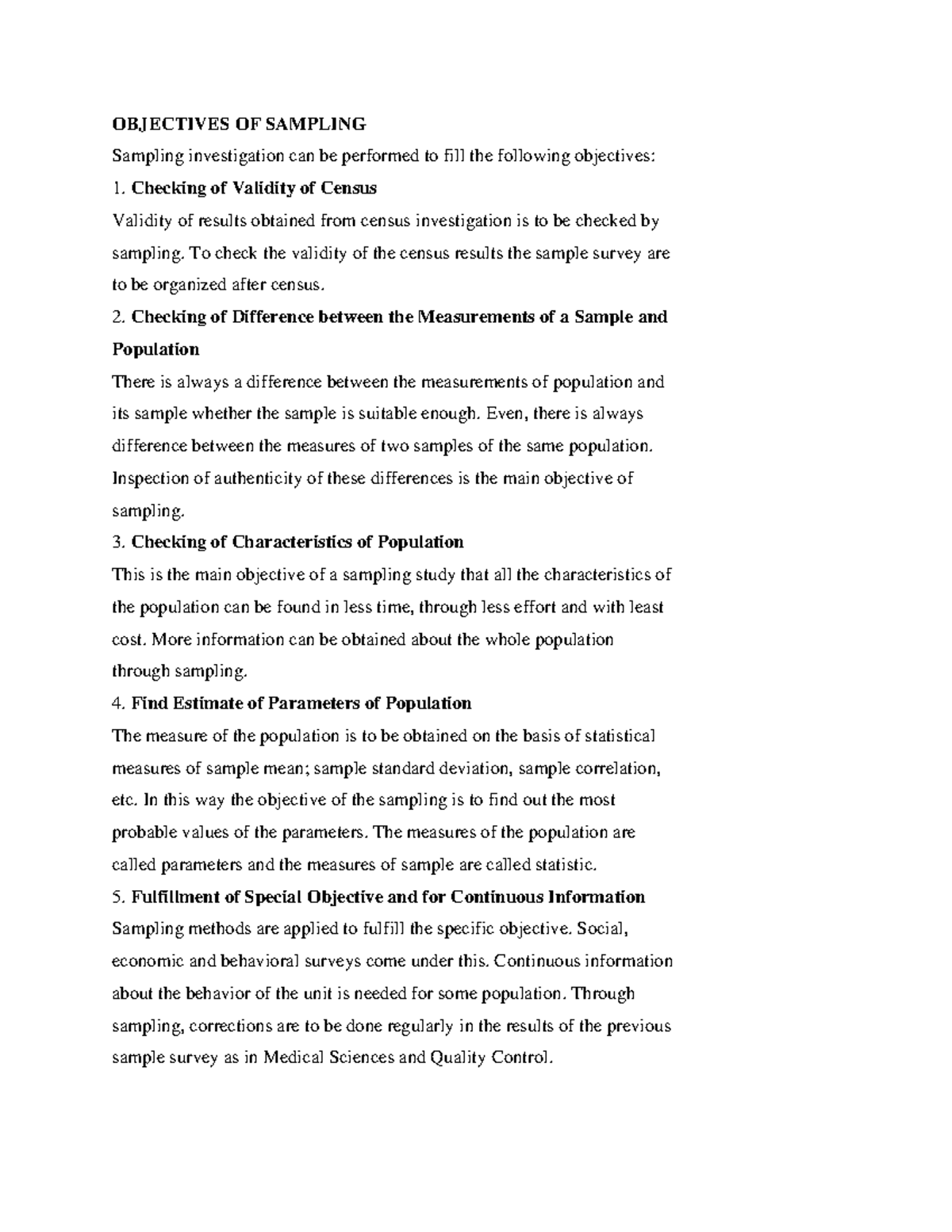 Objectives of Sampling Methods in Research Analysis - Studocu