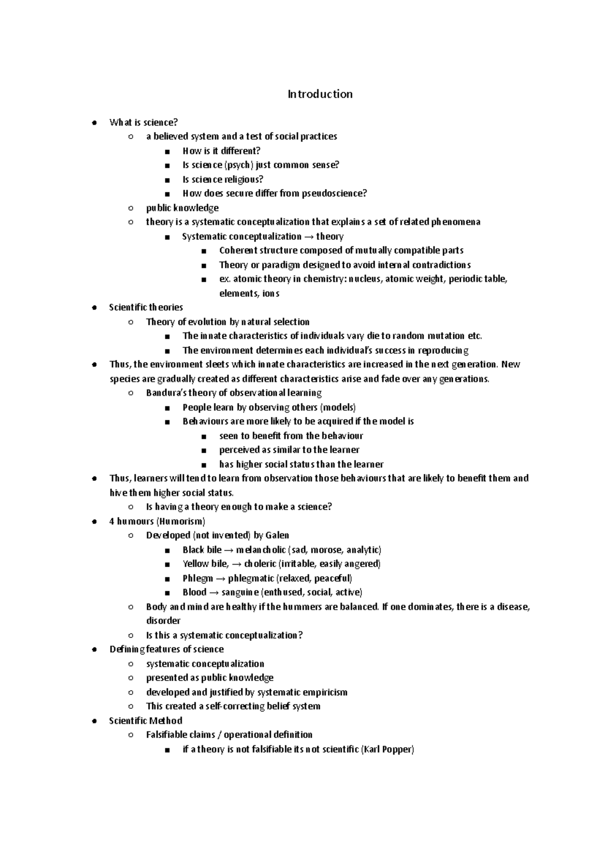 Introduction to Science: Concepts and Theories - EDUC 222-2 - Studocu