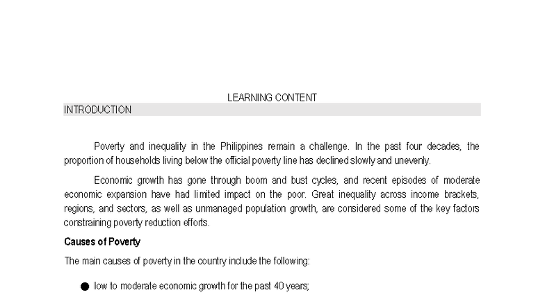 Poverty and Inequality in the Philippines: A Lesson on Conflict Types ...