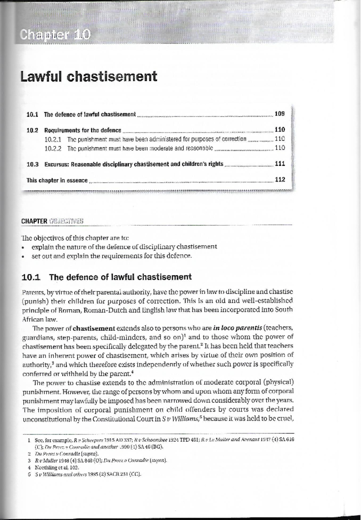 Chapter 10-Lawful chastisement - Chapter 10 Lawful chastisement 10 The ...