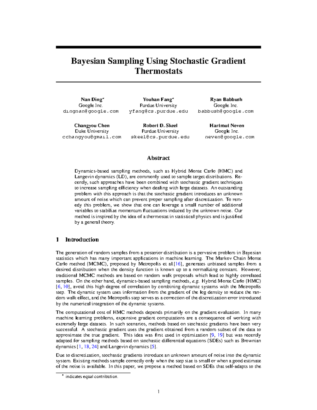 Bayesian Sampling Techniques in Stochastic Gradient Methods - Studeersnel