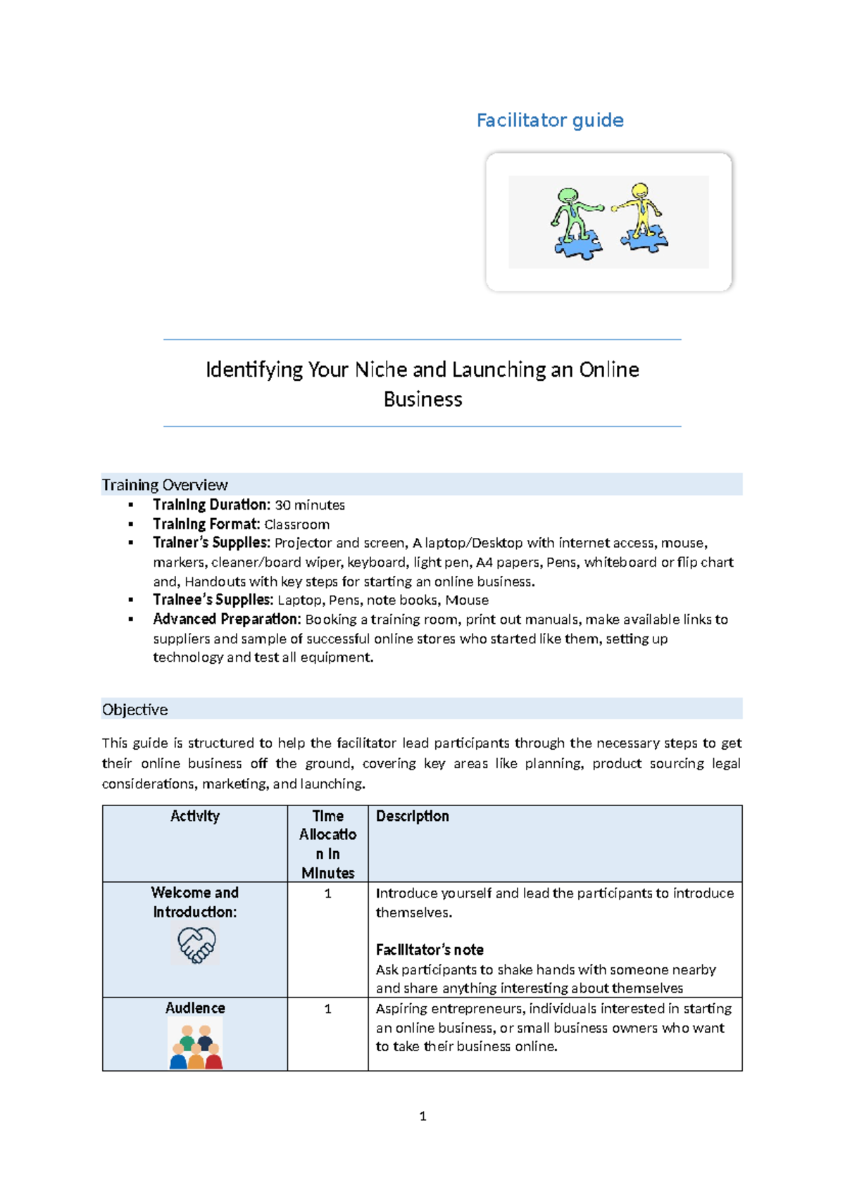 Facilitator Guide for Launching Your Online Business: Key Steps & Tips - Studocu