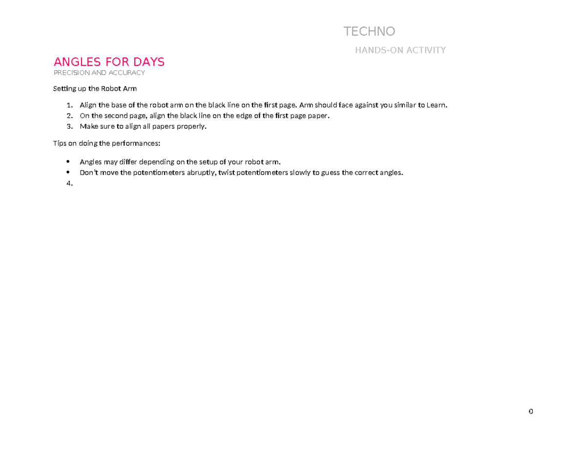 M2 Performance Worksheet - HANDS-ON ACTIVITY TECHNO ANGLES FOR DAYS ...