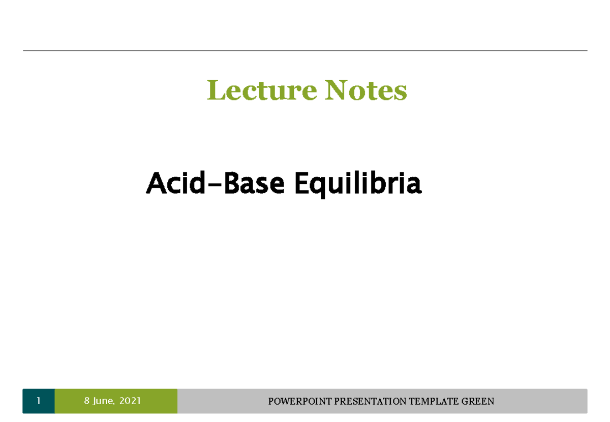 1687174555975 Lecture Acid Base Equilibria - Lecture Notes Acid-Base ...