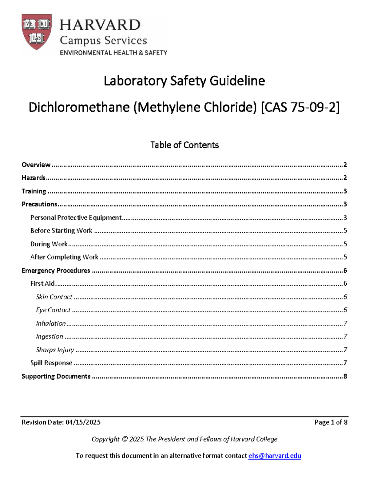 Lab Safety Guidelines for Dichloromethane (DCM) - 2025 Edition - Studocu