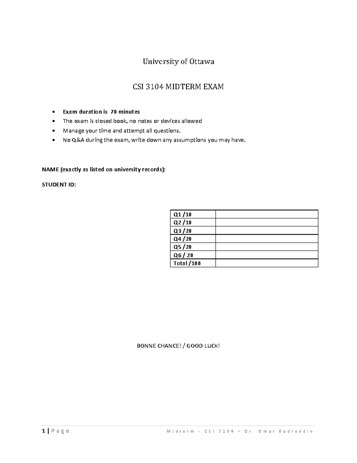 CSI 3104 Midterm Exam - Spring/Summer 2025 Study Guide - Studocu
