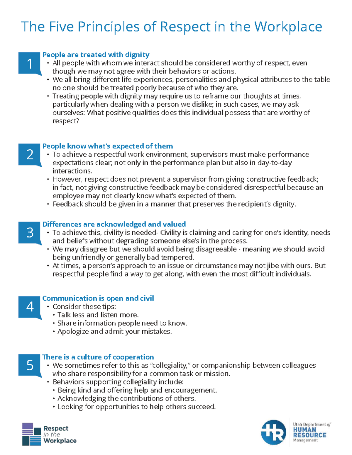 Five Principles of Respect in the Workplace - Study Notes - Studocu