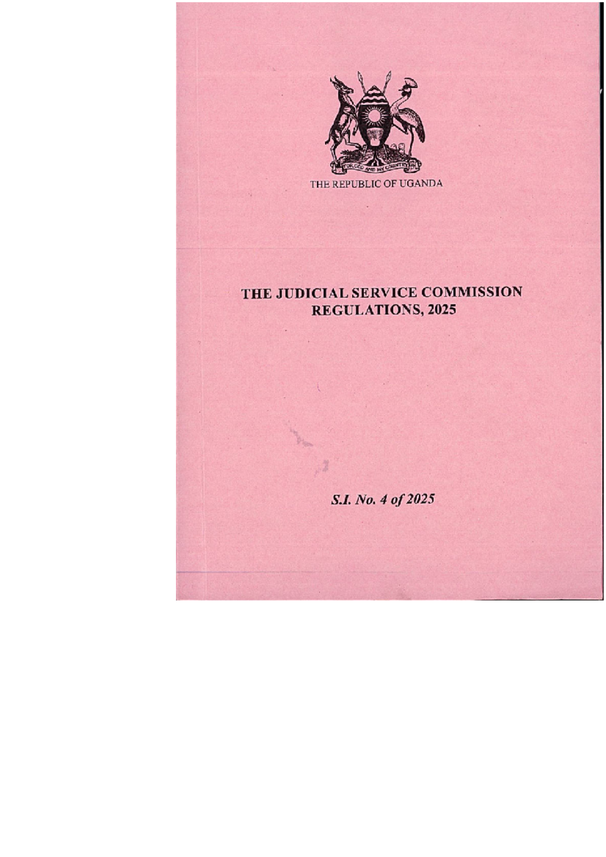 Judicial Service Commission Regulations S.I No. 4 of 2025 Overview ...