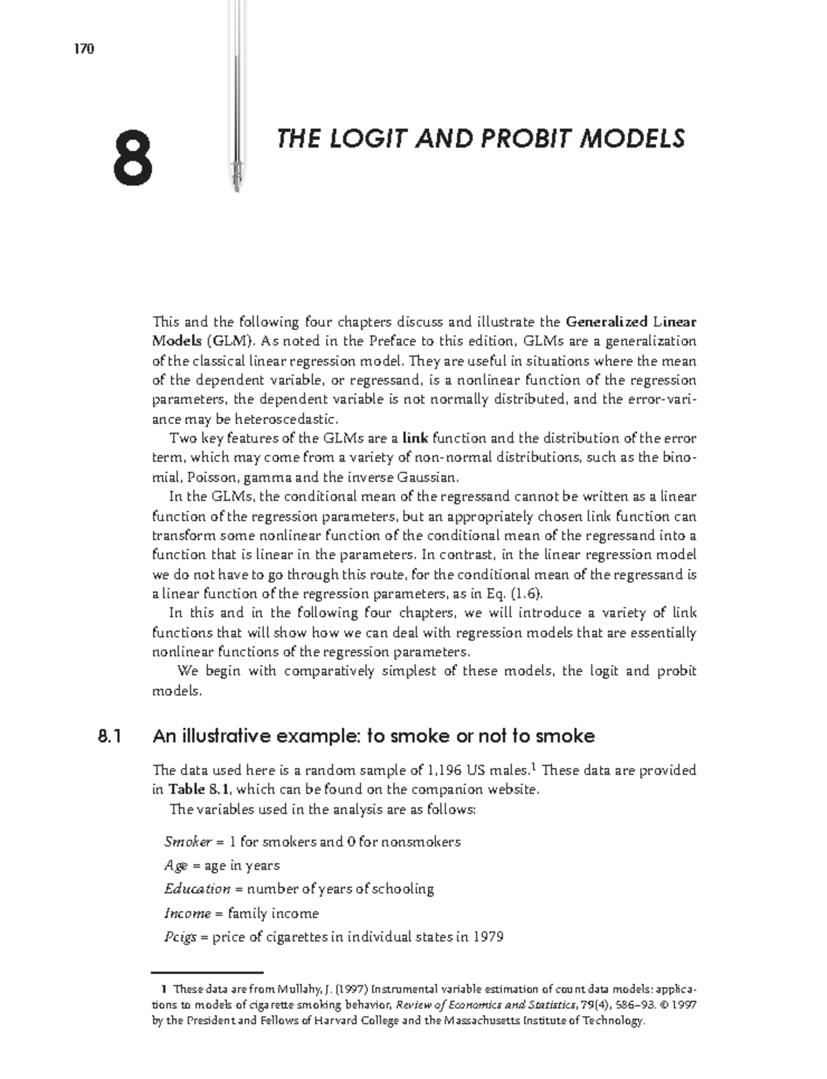 170 8 Logit and Probit Models: Understanding GLMs in Econometrics - Studocu