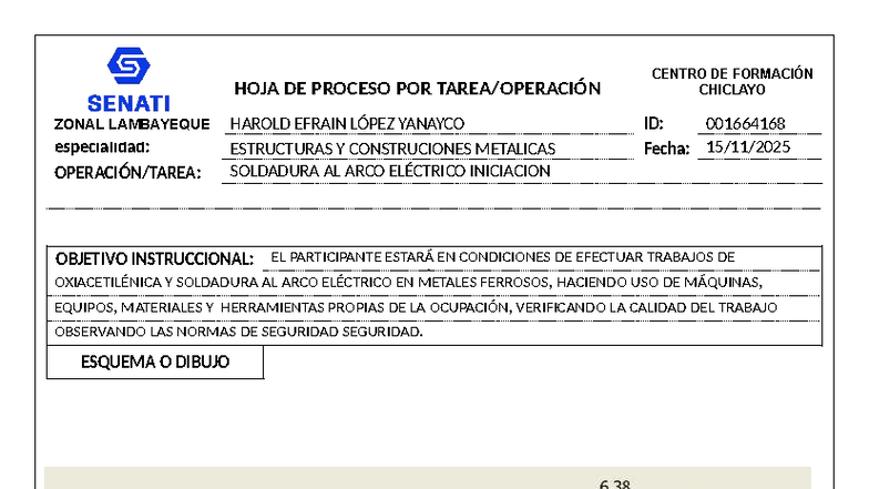 HOJA DE PROCESO SOLDADURA AL ARCO ELÉCTRICO SMAW TAREA 2 - Studocu
