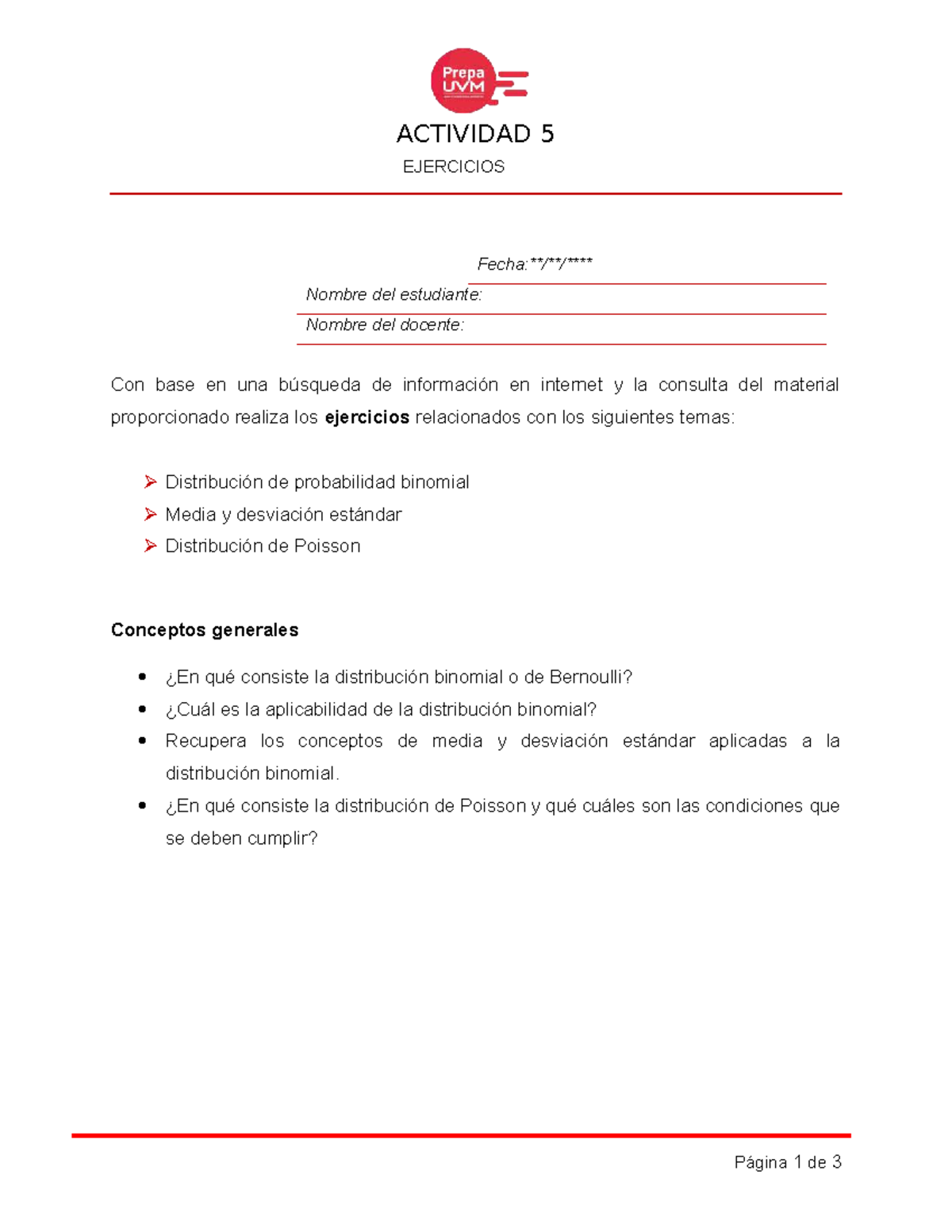ACTIVIDAD 5 EJERCICIOS: Distribución Binomial y Poisson - Studocu