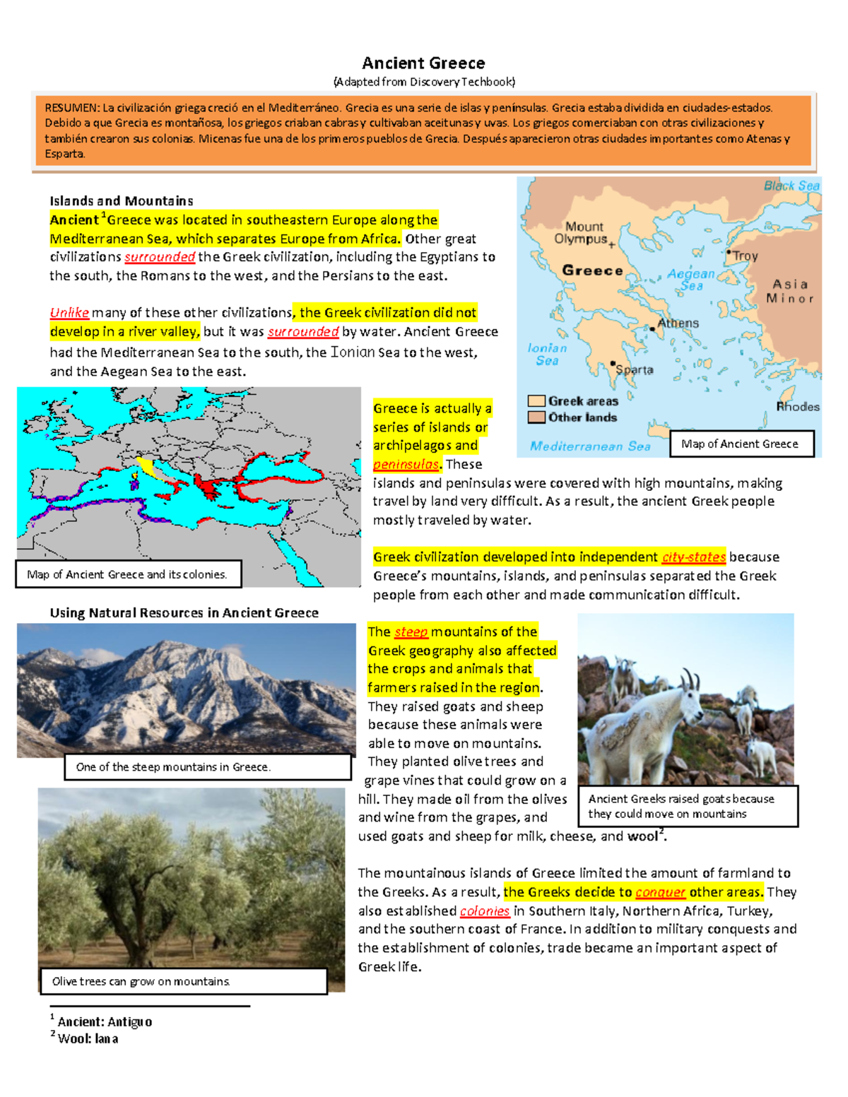 Ancient Greece geography - Ancient Greece (Adapted from Discovery ...