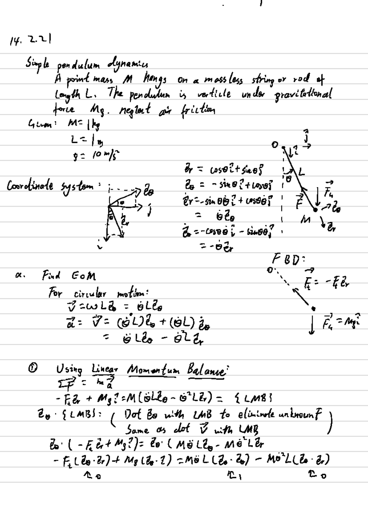 14 - HW Solutions from MAE 2030 taught by Professor Andy Ruina during ...
